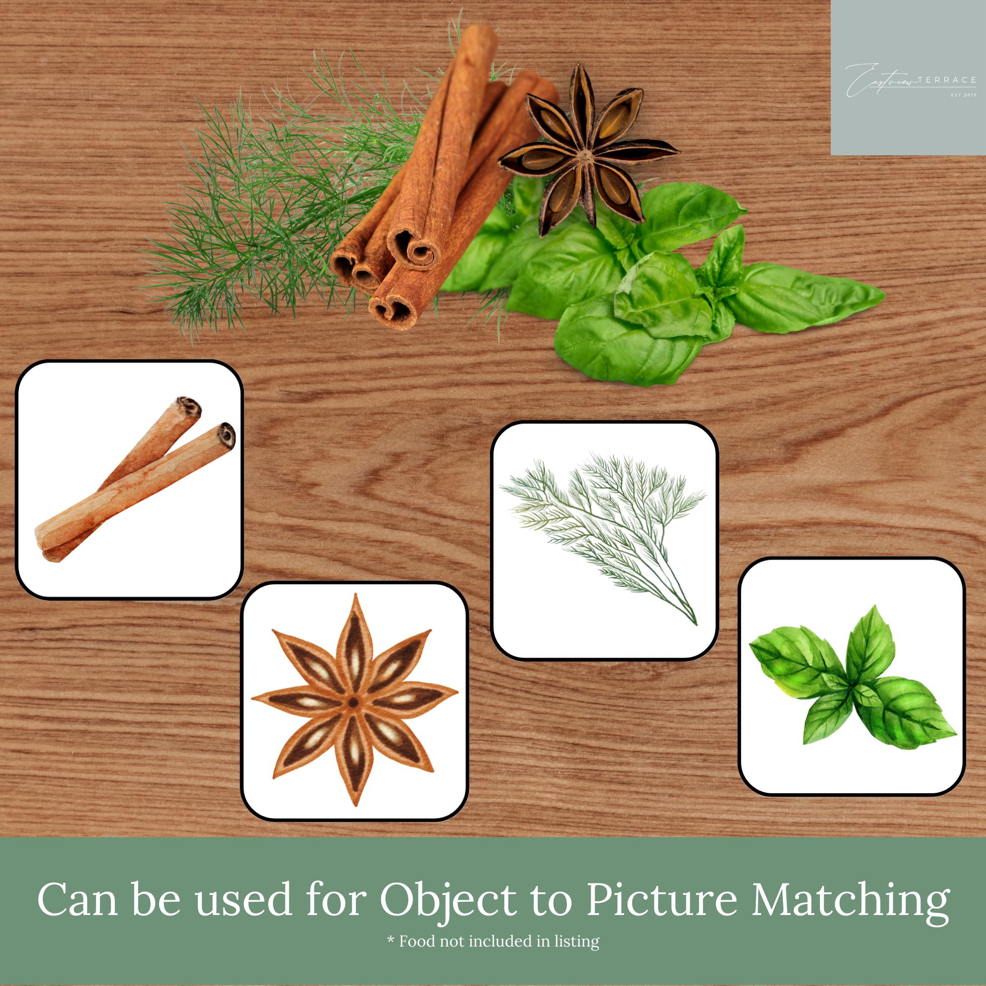 Herbs and Spices Flashcards, Montessori 3 Part Cards - Etsy