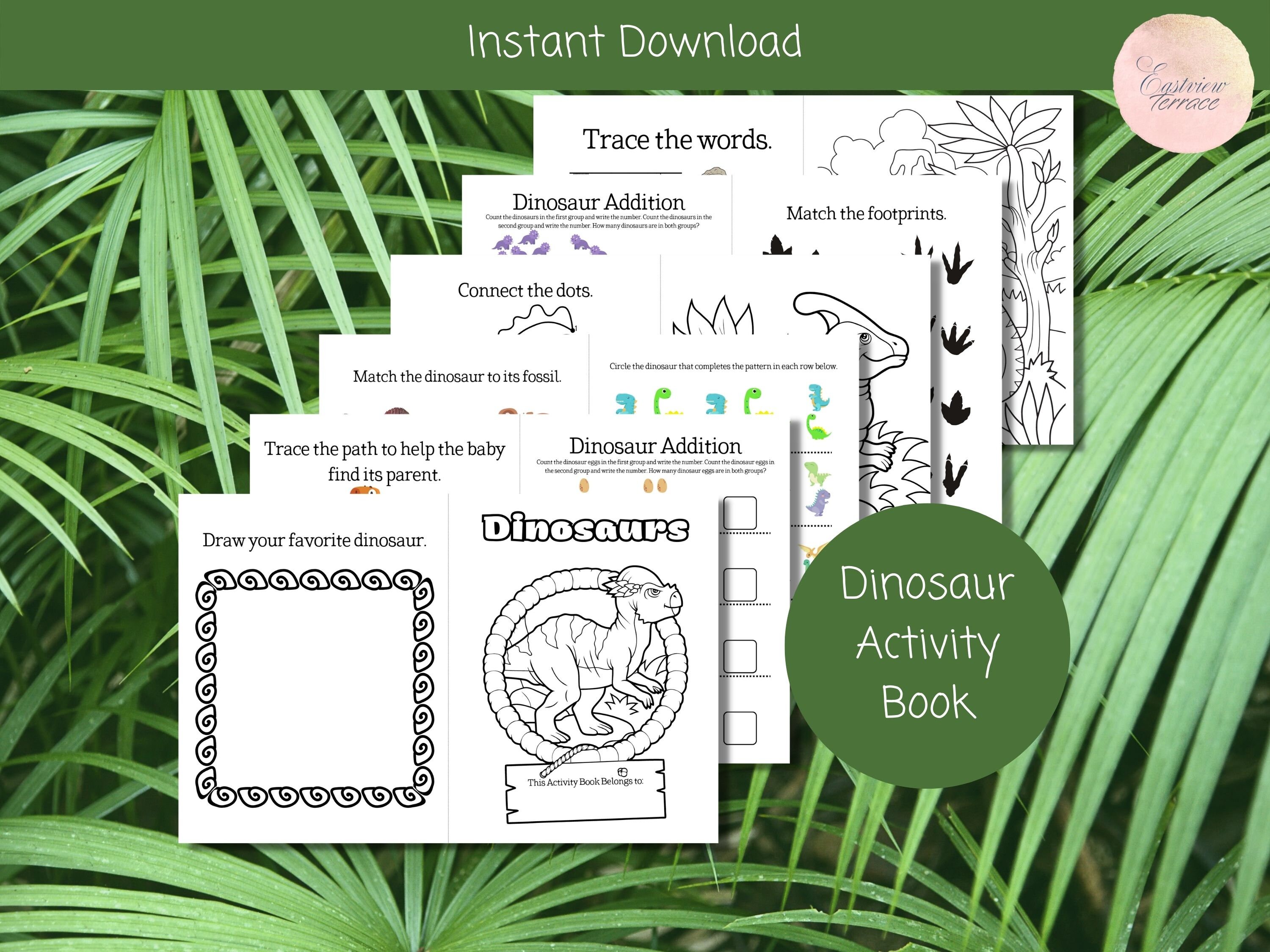 Dinosaur Themed Activity Book, Fun and Educational, Party Favor - Etsy