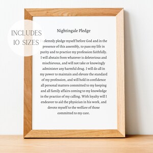 Nightingale Pledge Digital Print Nursing School Graduation - Etsy