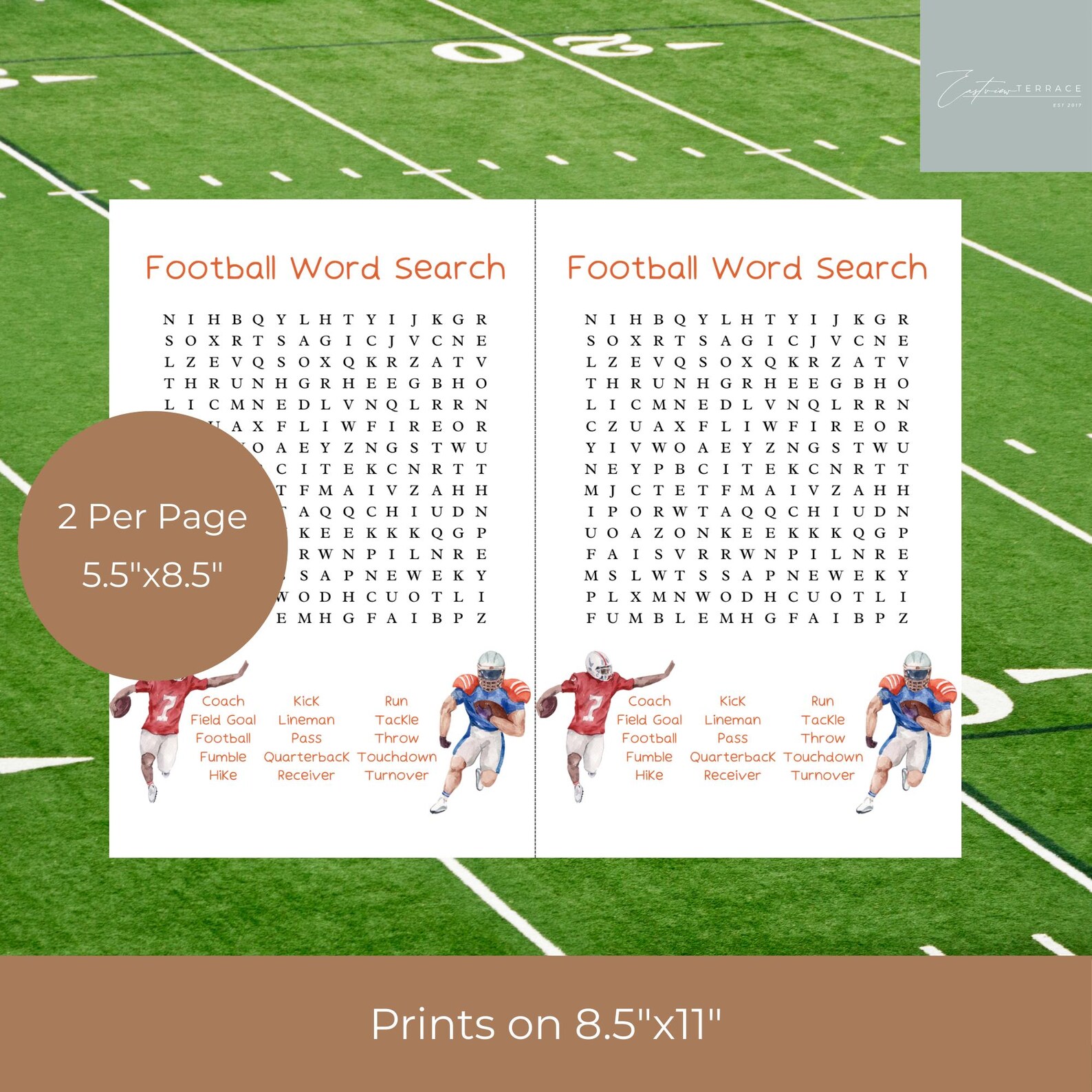 Football Word Search Activity Page, Printable PDF, Kids Birthday Party ...