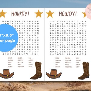 Old West Word Search Activity Page, Printable PDF, Fun Kids Game ...