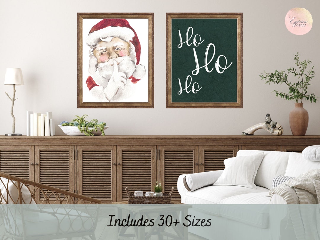 Christmas Digital Print, Santa Claus Wall Art, Hohoho Print, Set of 2 ...