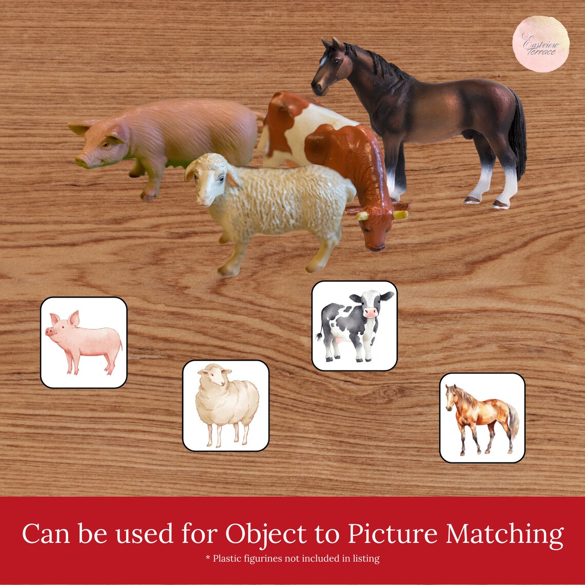 Farm Animal Flashcards, Animal Montessori 3 Part Cards, Preschool ...