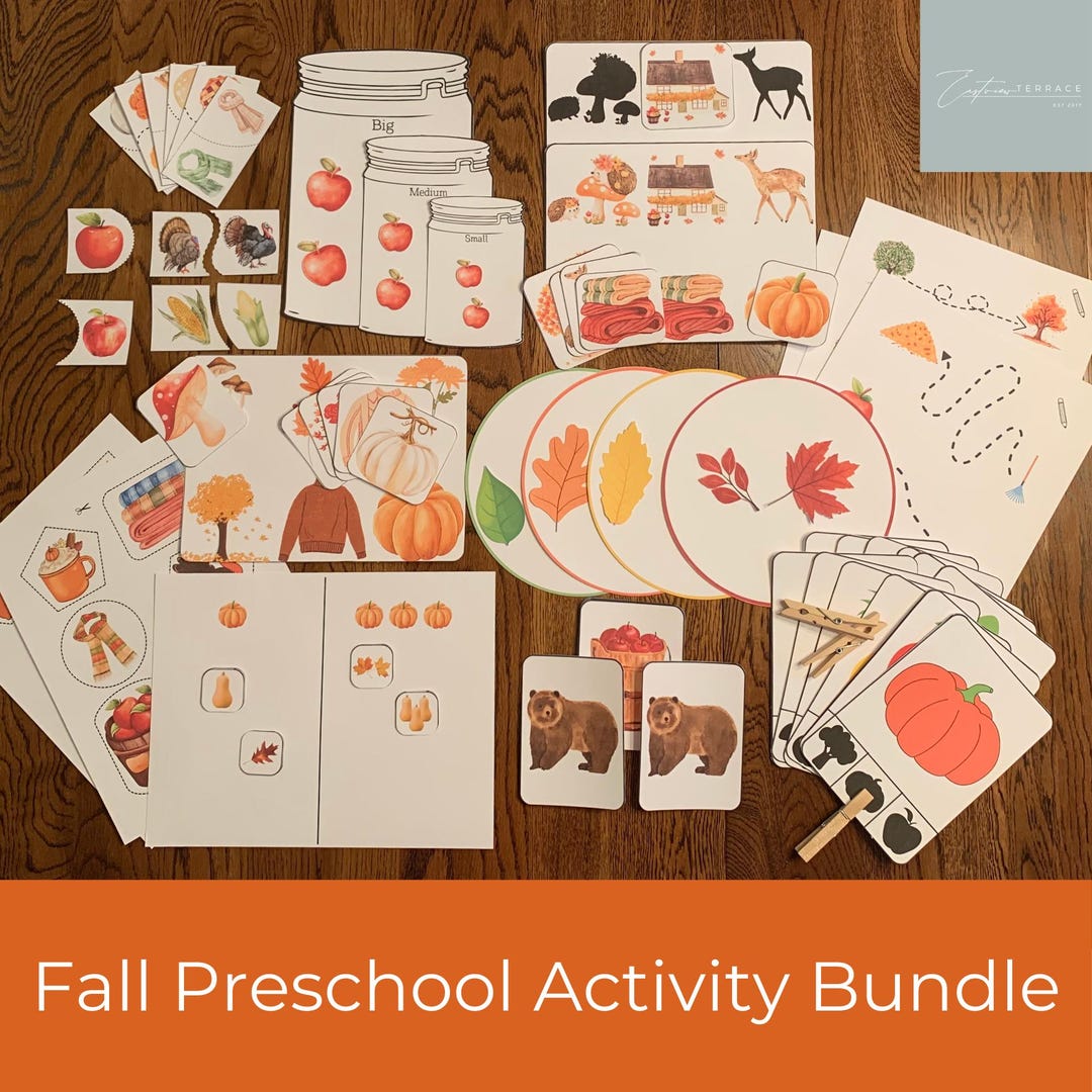 Montessori Fall Activity Bundle, Preschool Autumn Activity, Toddler ...