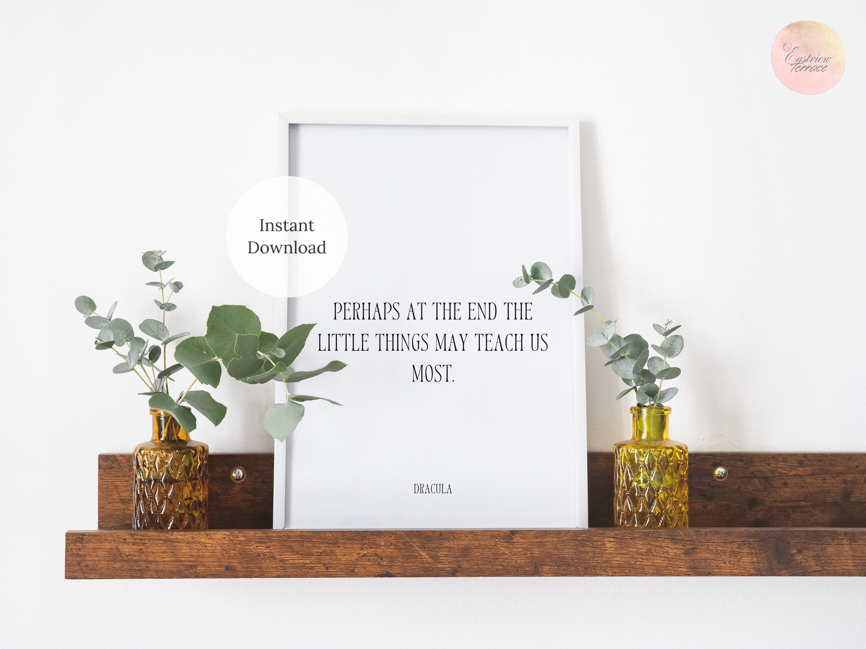 Dracula Digital Print, Bram Stoker Wall Art, Classic Literature Quote ...