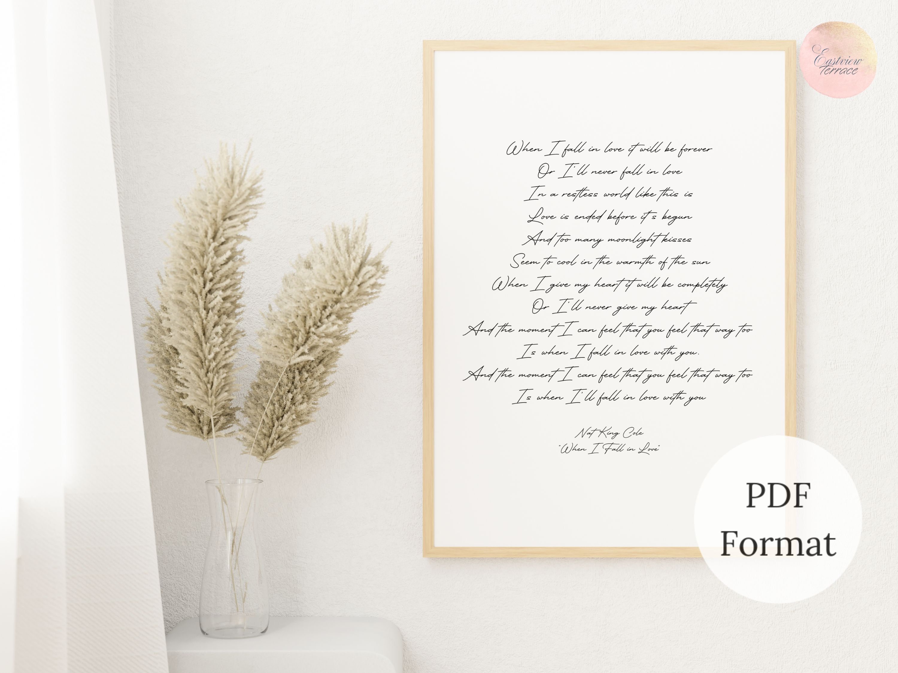 When I Fall in Love Digital Print Nat King Cole Wall Art - Etsy