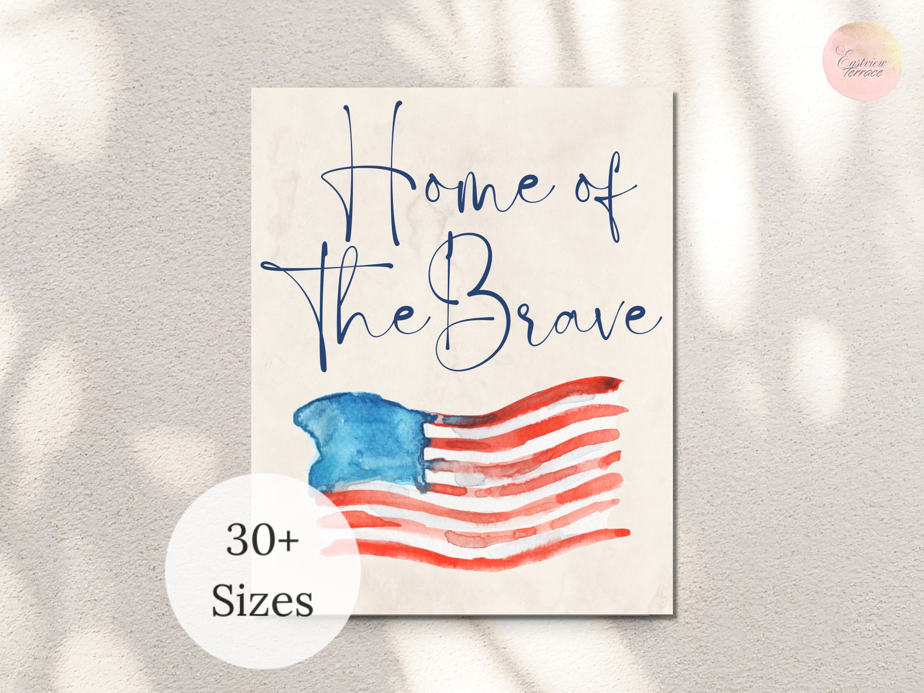 Home of the Brave Digital Print, Independence Day Wall Art, July 4th ...
