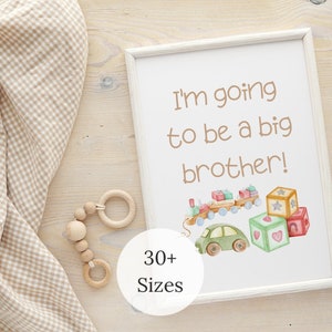 I'm Going to Be a Big Brother Digital Print, Baby Announcement Sign ...