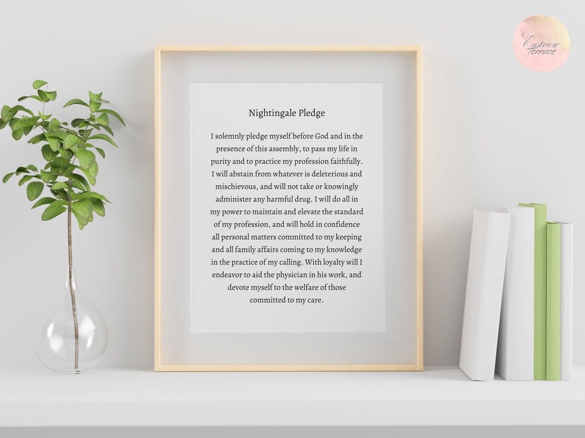 Nightingale Pledge Digital Print Nursing School Graduation - Etsy