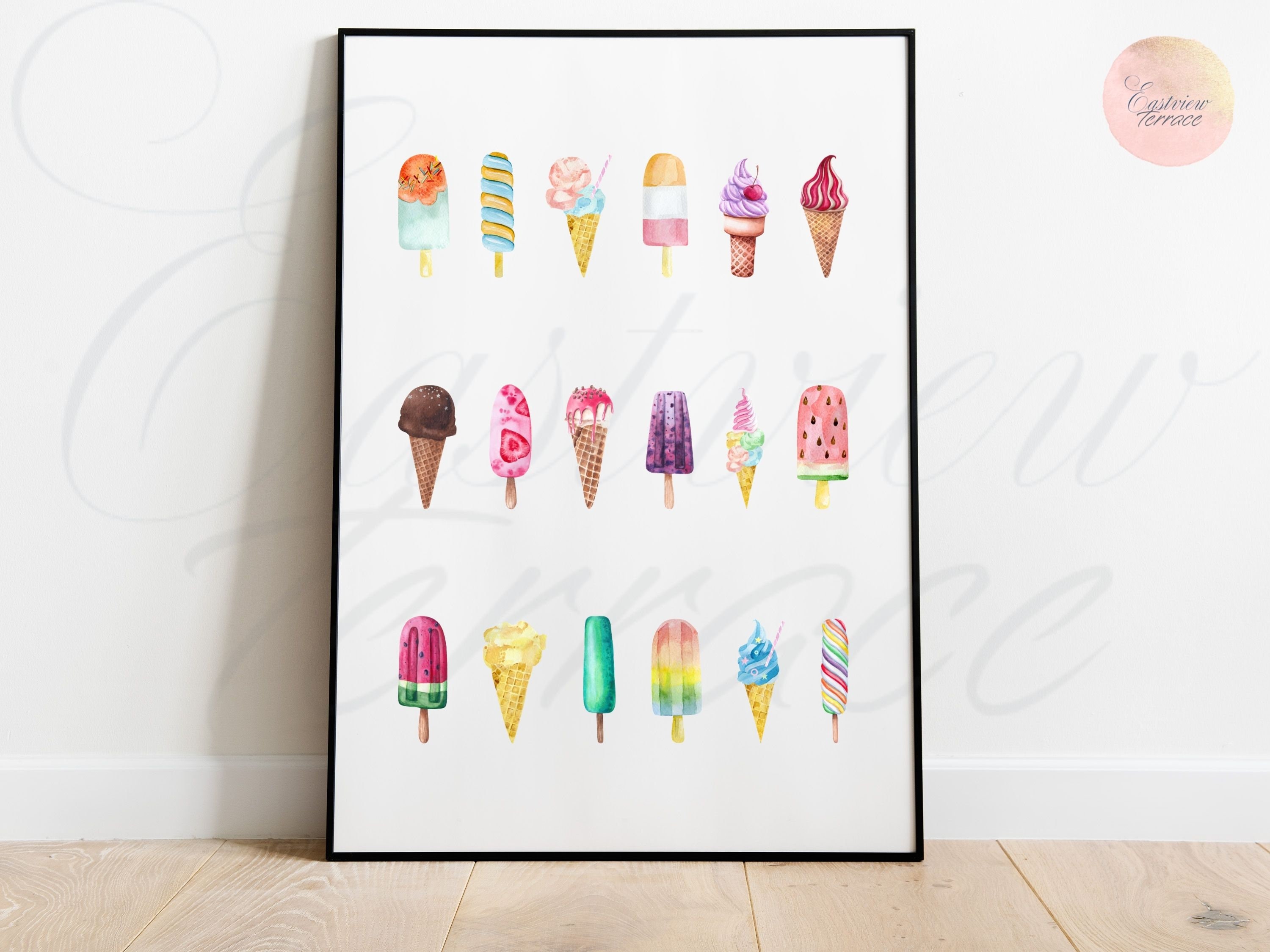 Ice Cream Digital Print, Popsicle Wall Art, Food Gift - Etsy