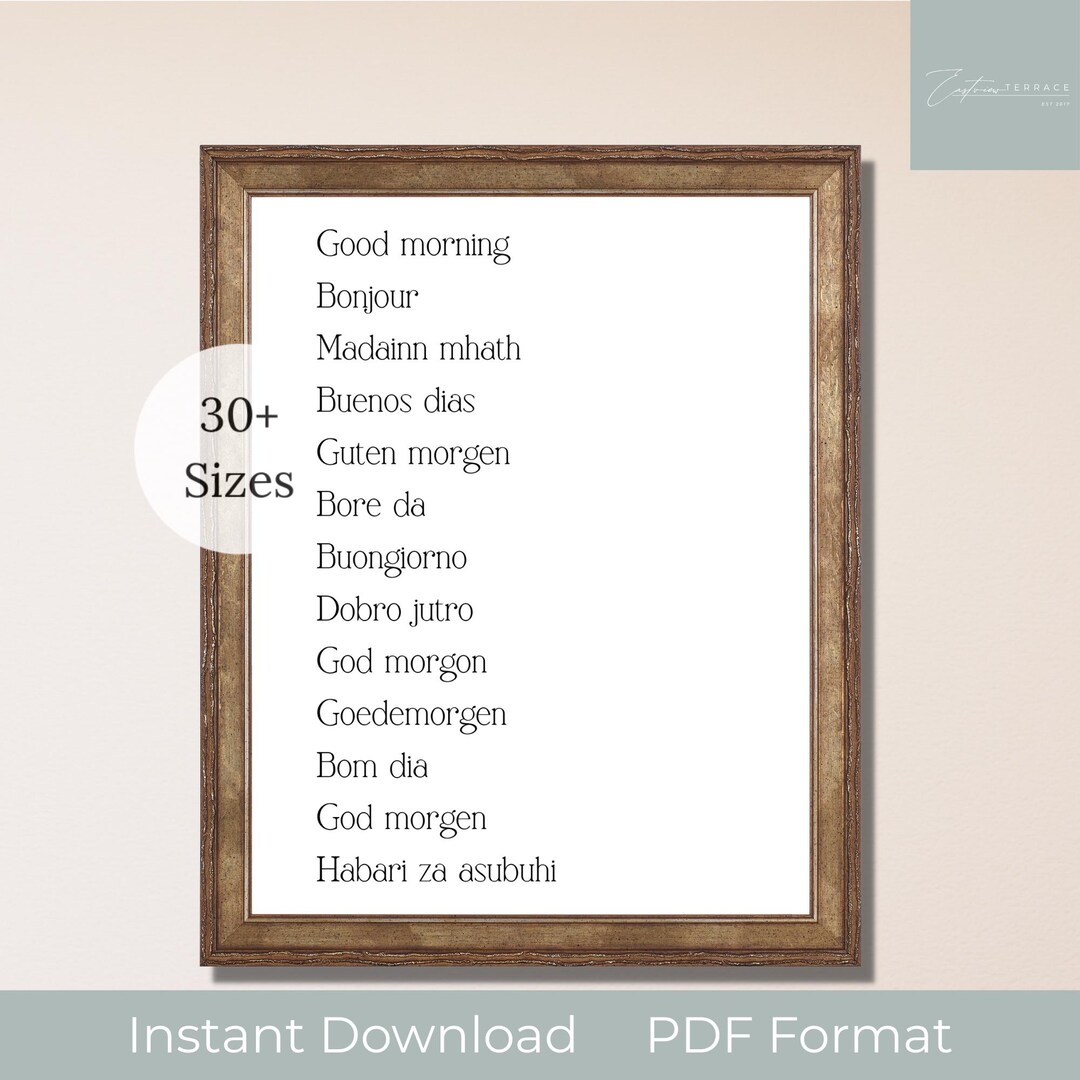Good Morning Different Languages, Translation Wall Art - Etsy