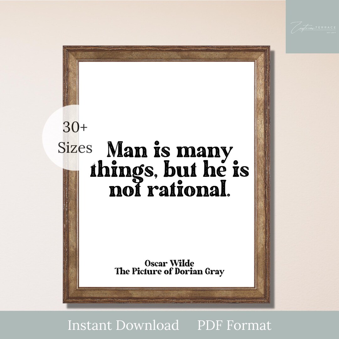 Oscar Wilde Digital Print, the Picture of Dorian Gray Wall Art, Classic ...