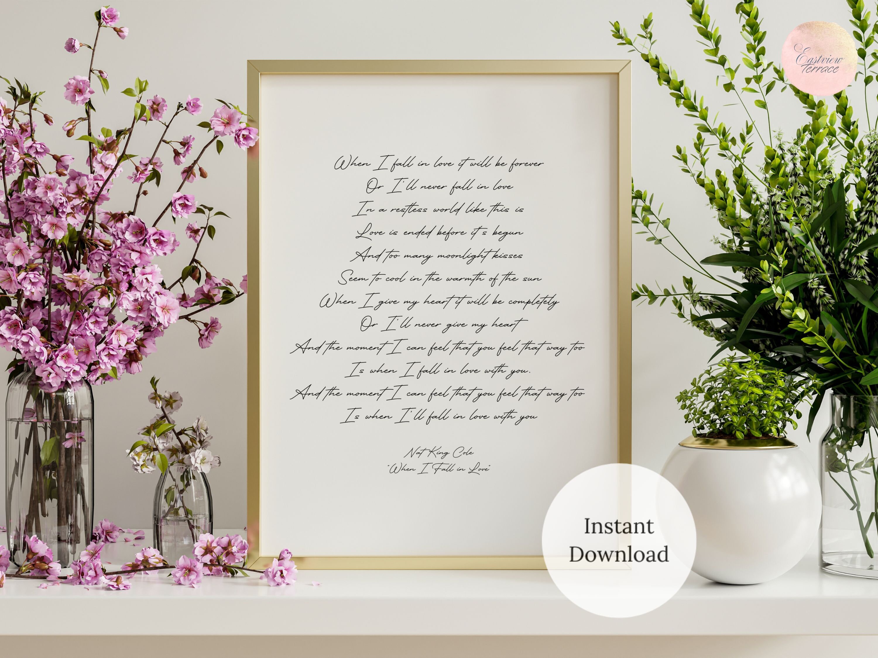 When I Fall in Love Digital Print Nat King Cole Wall Art - Etsy