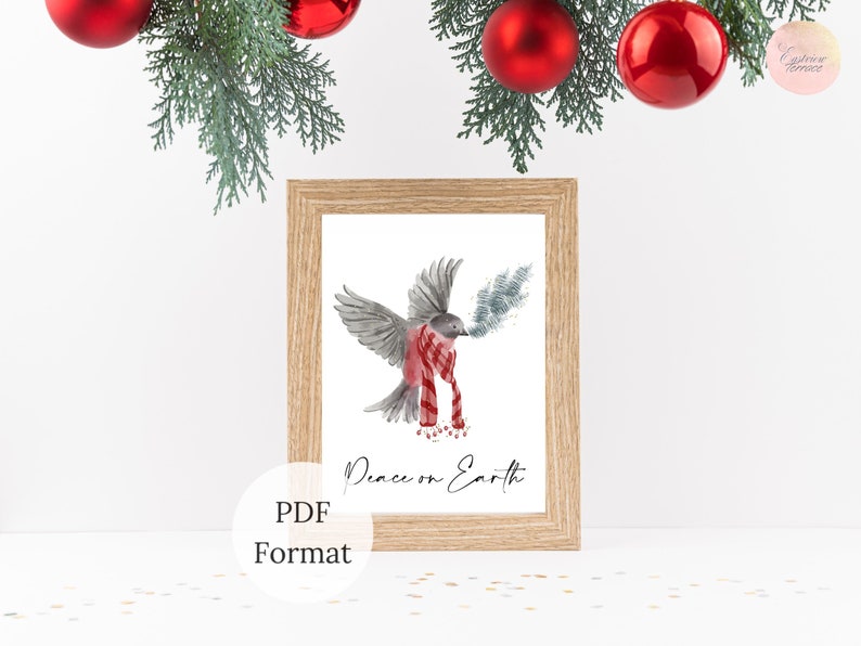 Peace on Earth Digital Print, Christmas Wall Art, Holiday Art - Etsy