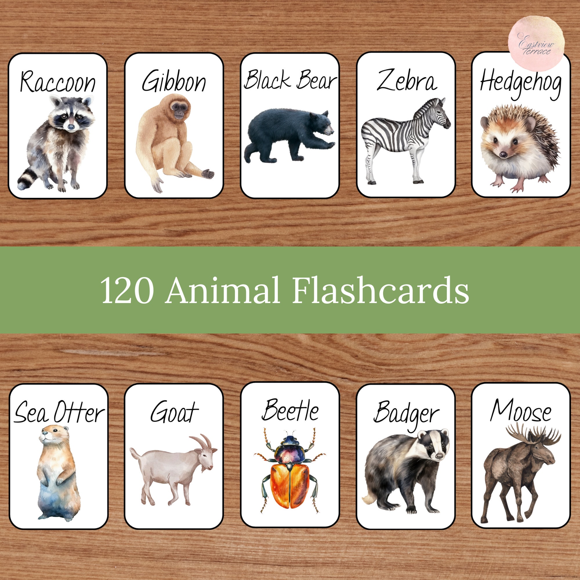 Animal Flashcards, Animal Montessori 3 Part Cards, Preschool Activity ...