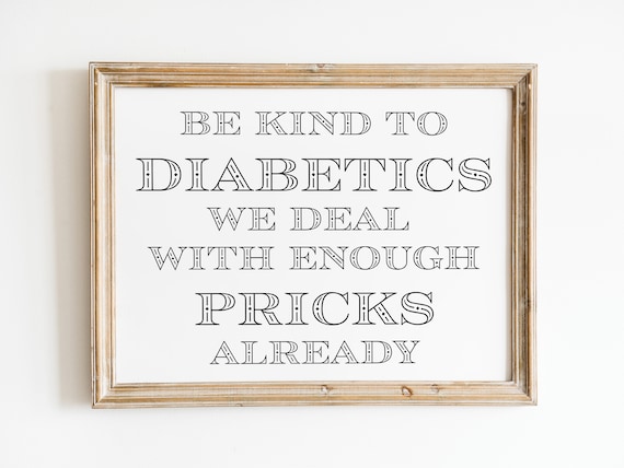 Diabetes Humor Digital Print Type 1 Diabetic Diabetic Joke | Etsy