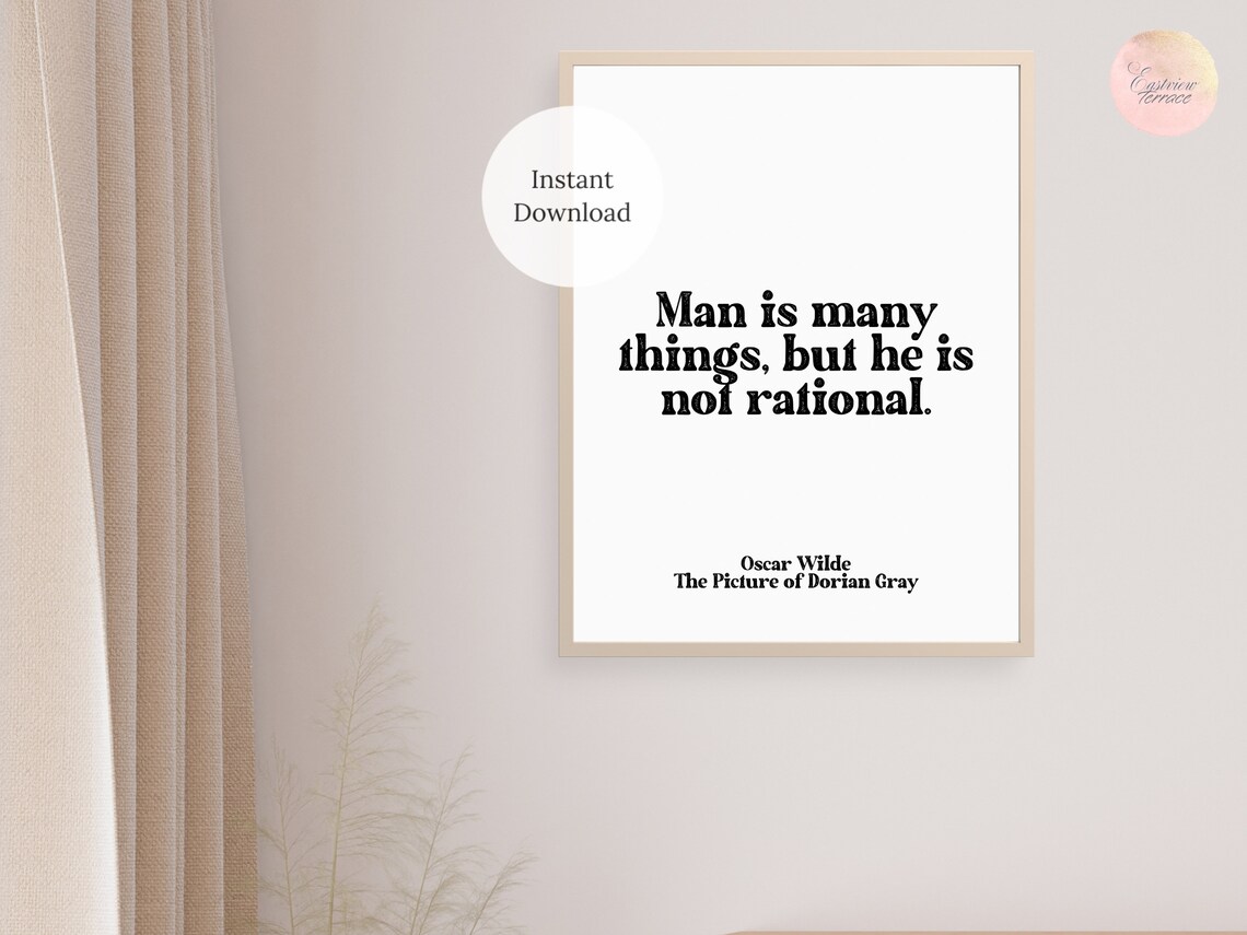 Oscar Wilde Digital Print, the Picture of Dorian Gray Wall Art, Classic ...