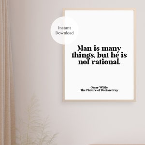 Oscar Wilde Digital Print, the Picture of Dorian Gray Wall Art, Classic ...