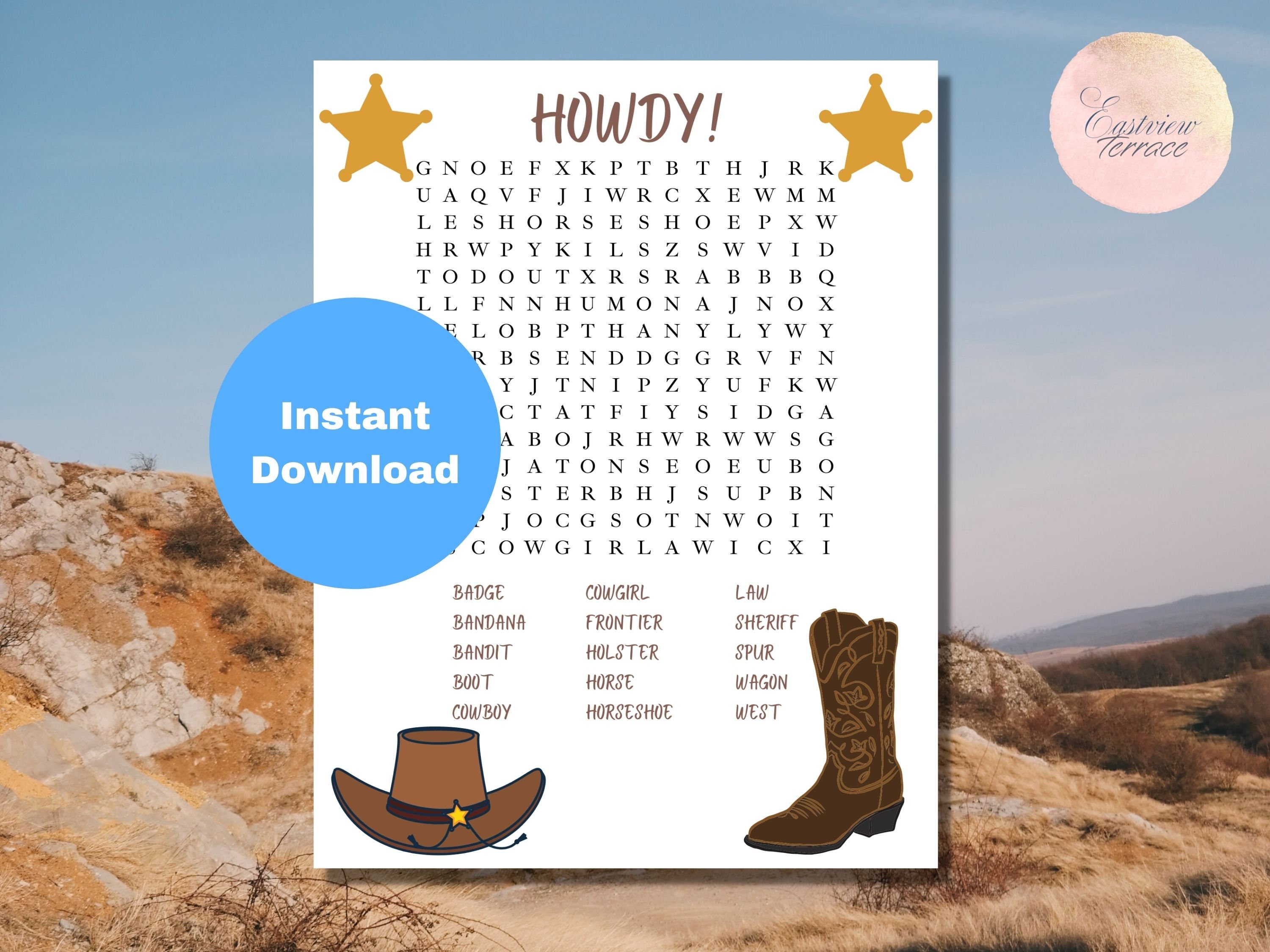 Old West Word Search