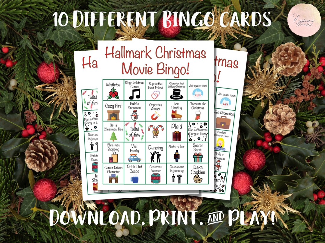Hallmark Christmas Movie Bingo Game, Hallmark Bingo, Countdown to ...
