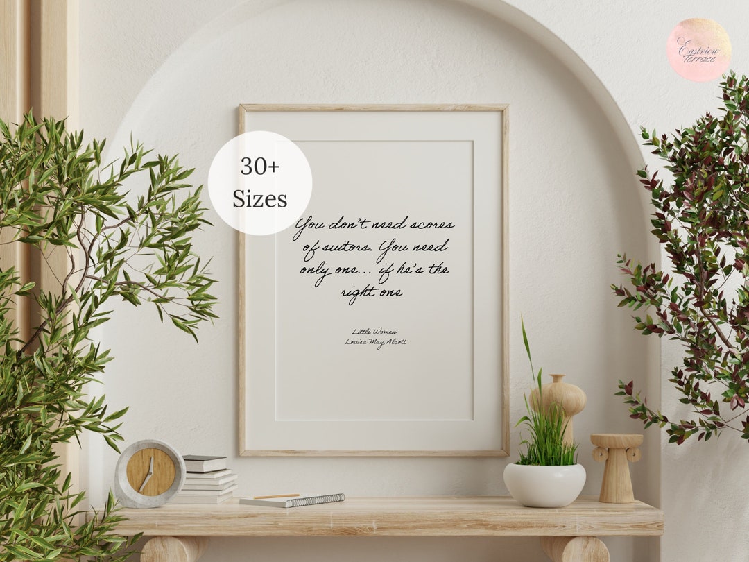 Little Women Wall Art, Louisa May Alcott Book Quote, Classic Literature ...