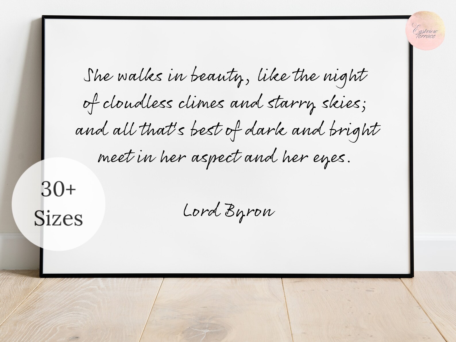 Lord Byron Digital Print, She Walks in Beauty Wall Art, Romantic Print ...