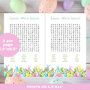 Easter Word Search Printable, Kids Activity Page, Holiday Game - Etsy
