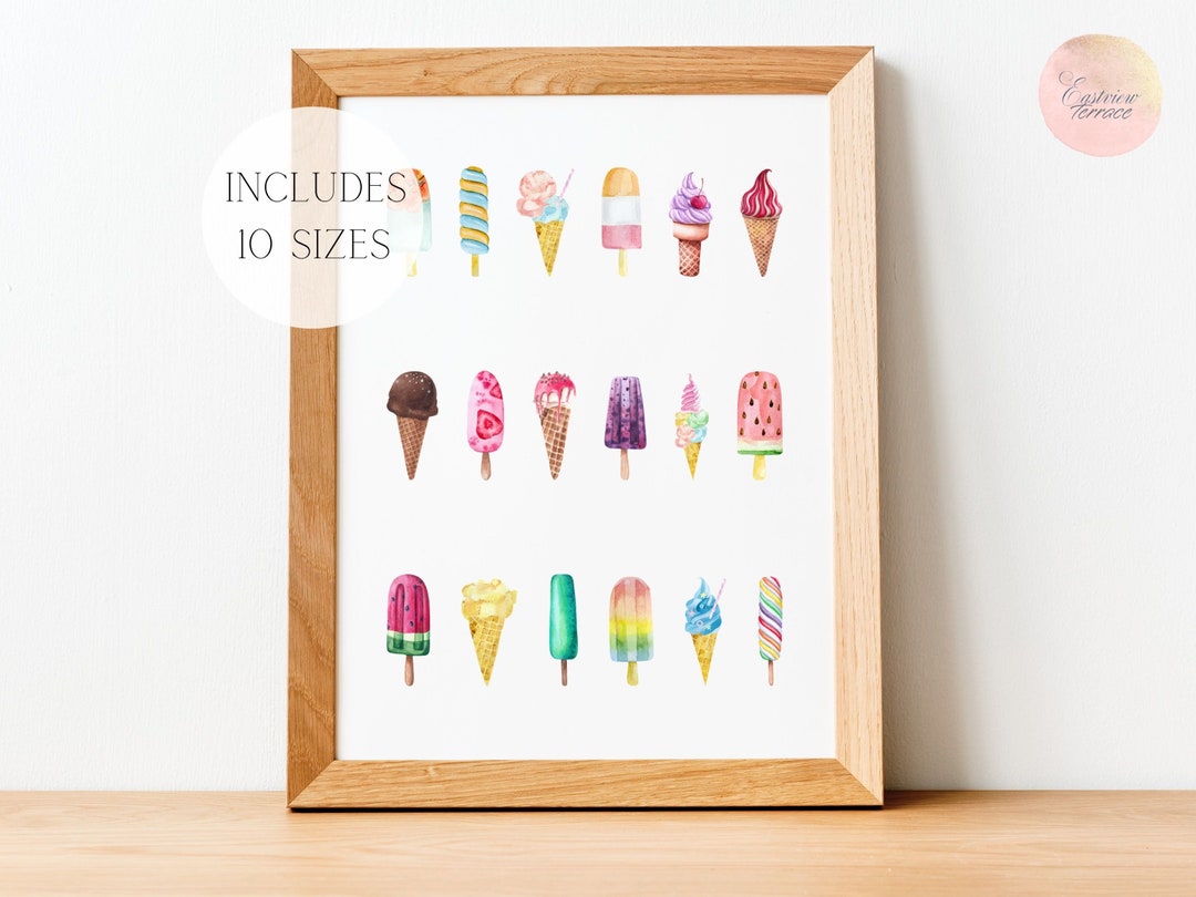Ice Cream Digital Print, Popsicle Wall Art, Food Gift - Etsy