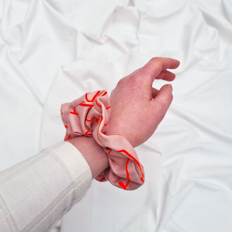 Pink and Neon Orange Squiggle Patterned Handmade Screen - Etsy