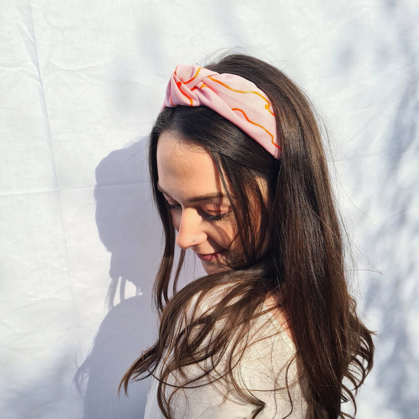 Pink and Neon Orange Squiggle Patterned Handmade Screen - Etsy