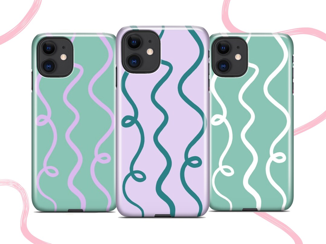 Squiggle Mint Green and Lilac Pattern Phone Case | iPhone Case ...