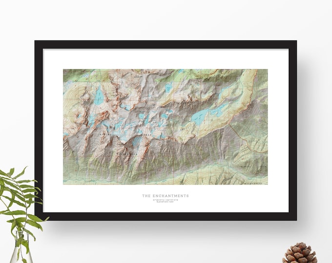 The Enchantments, Washington Central Cascades Mountains Letterpress ...