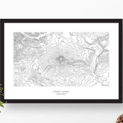 Mount Adams Washington Topographic Map Art Print - Etsy