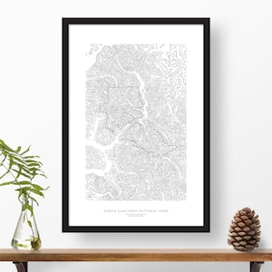 North Cascades National Park, Washington | Topographic Print, Contour ...