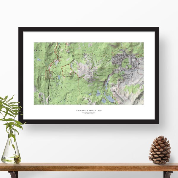 Topographic Map Mammoth Lakes - Etsy
