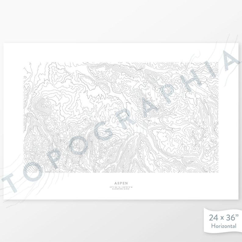 Aspen, Colorado | Topographic Print, Contour Map, Map Art | Home or ...