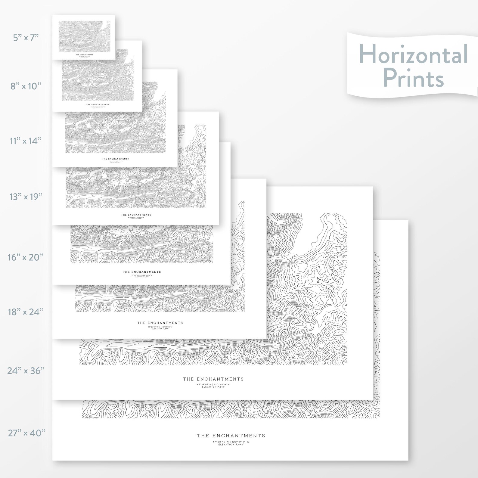 The Enchantments Washington Topographic Print Contour Map | Etsy