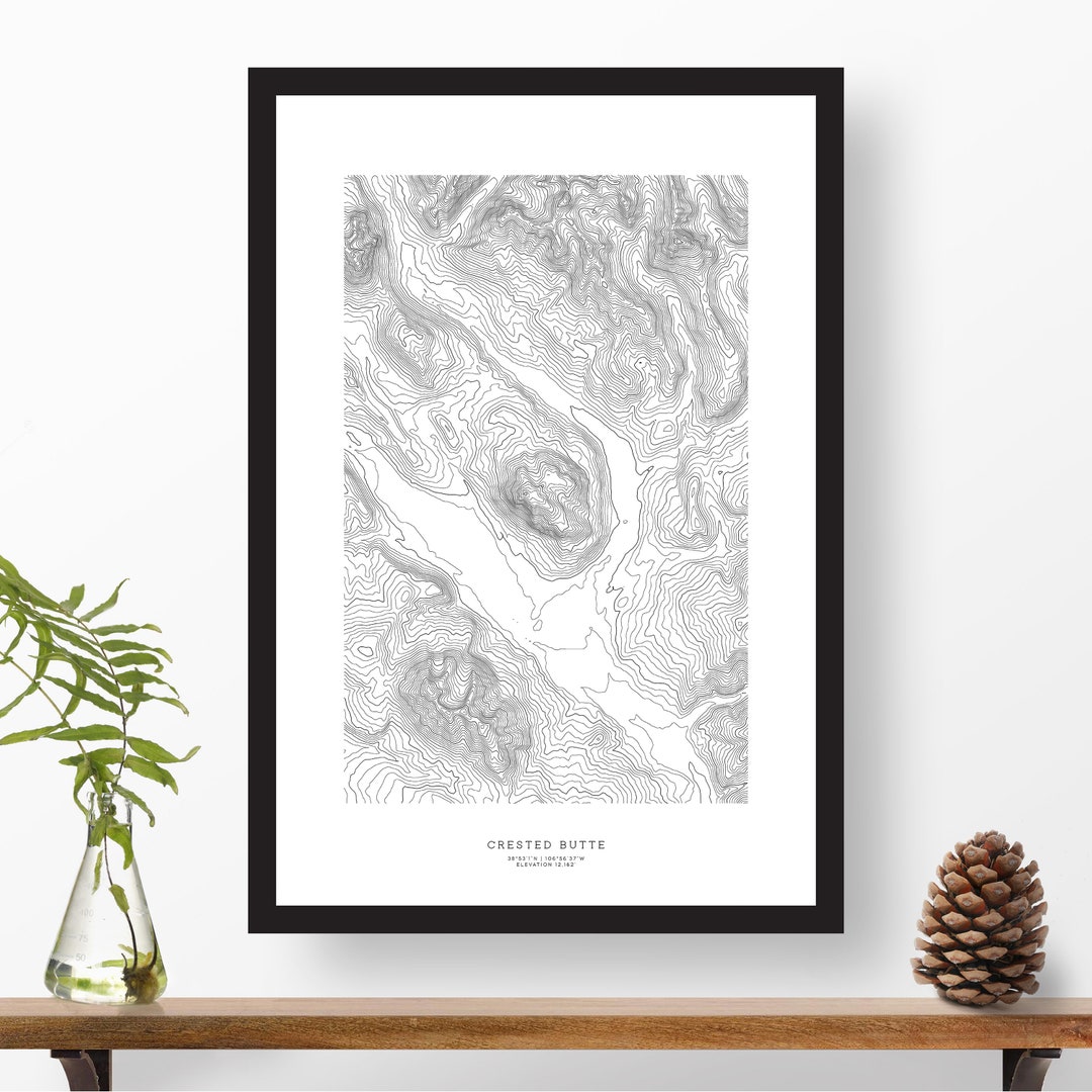 Crested Butte, Colorado | Topographic Print, Contour Map, Map Art ...