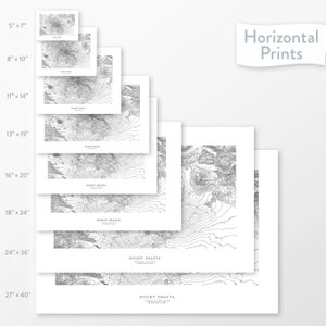 Mount Shasta, California | Topographic Print, Contour Map, Map Art ...