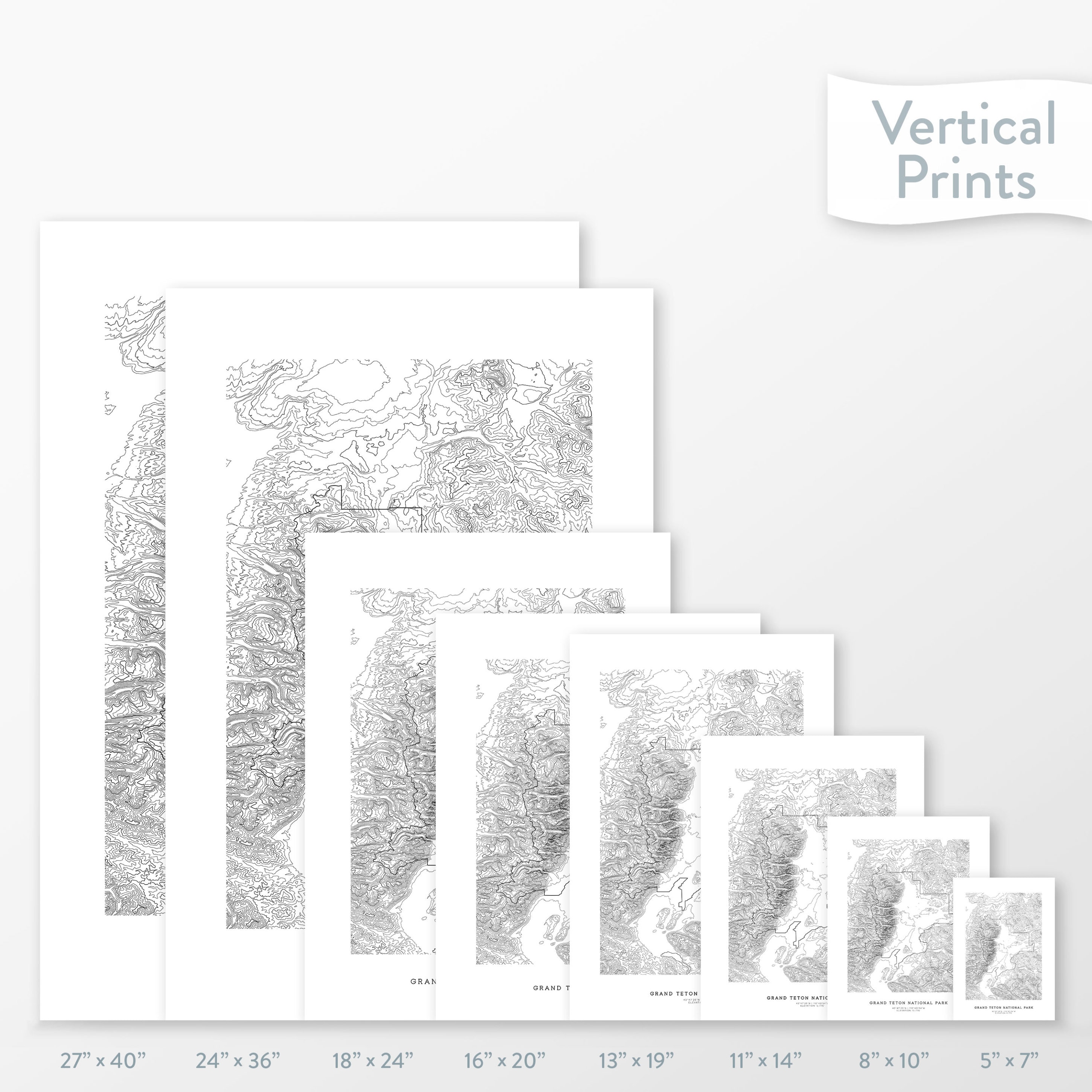 Grand Teton National Park Wyoming Topographic Print | Etsy