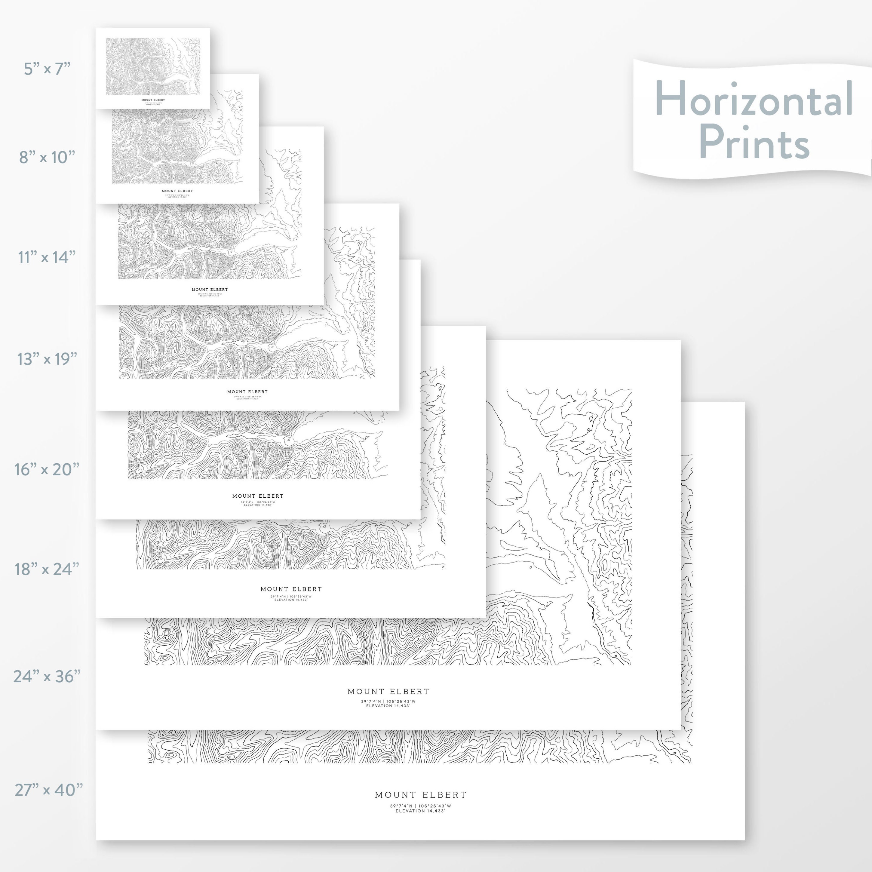Mount Elbert, Colorado | Topographic Print, Contour Map, Map Art | Home ...
