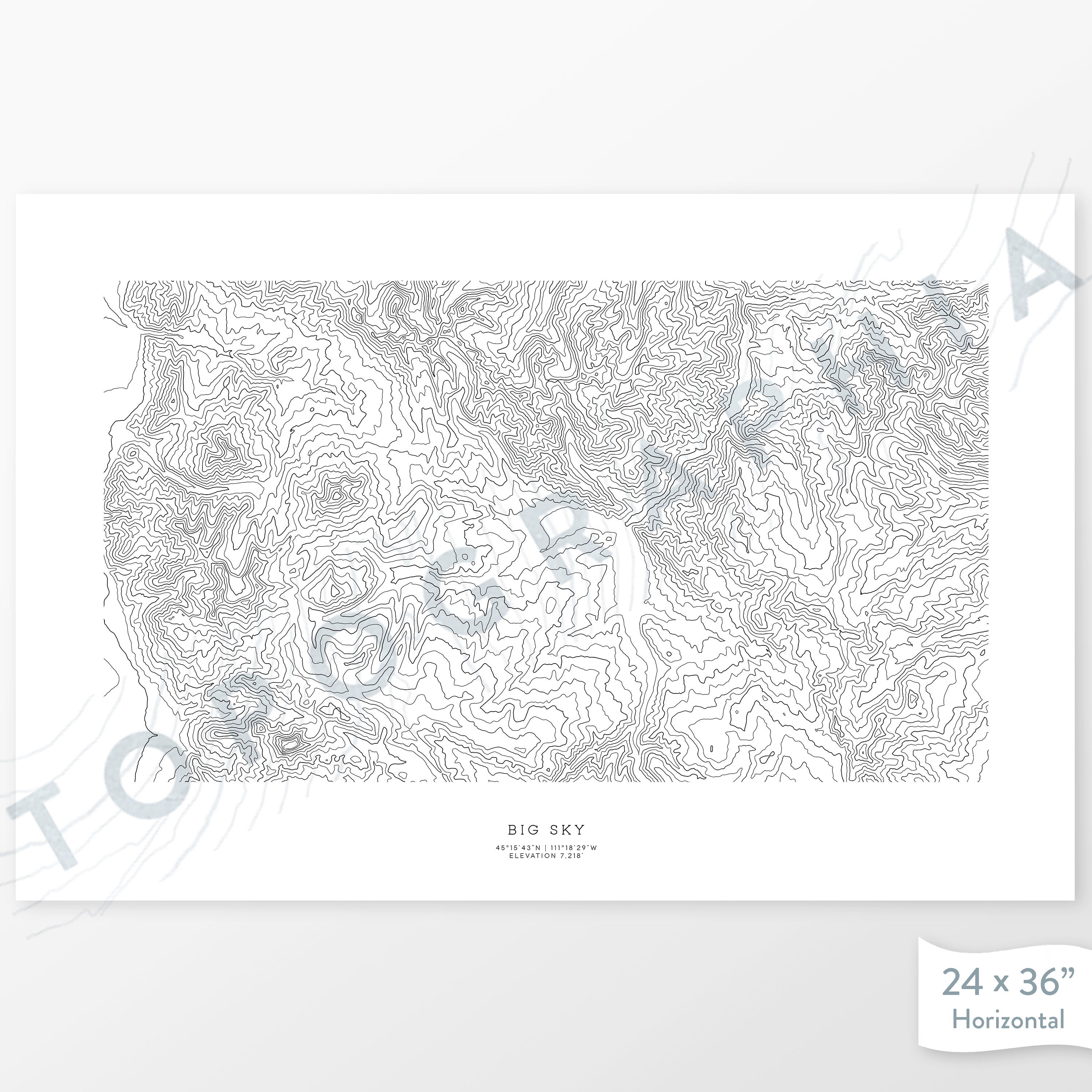 Big Sky Montana Topographic Print Contour Map Map Art - Etsy