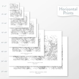 Capitol Reef National Park, Utah | Topographic Print, Contour Map, Map ...