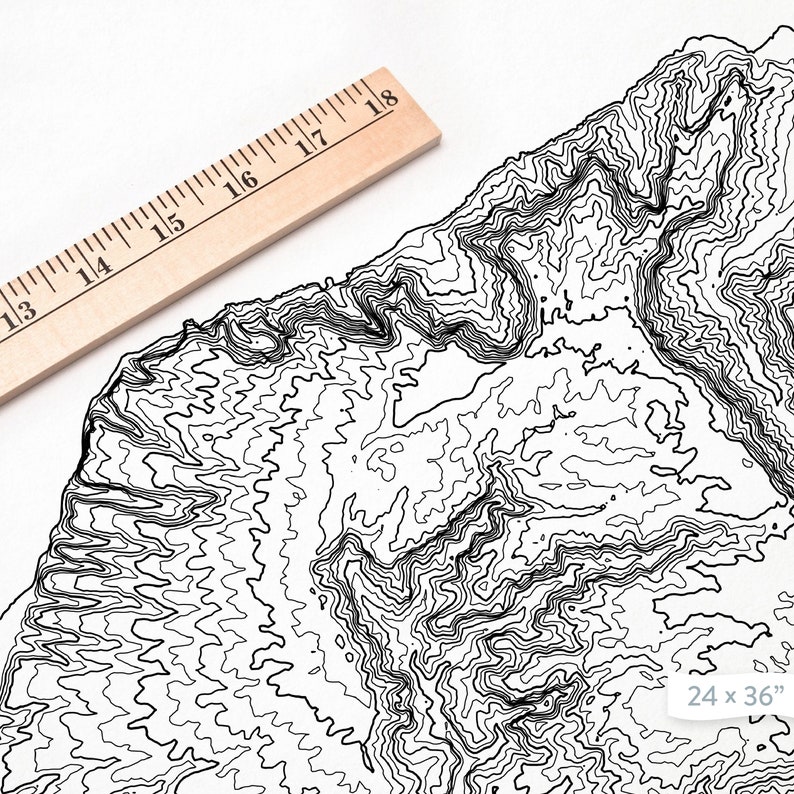 Kauai Hawaii Topographic Print Contour Map Map Art Home | Etsy