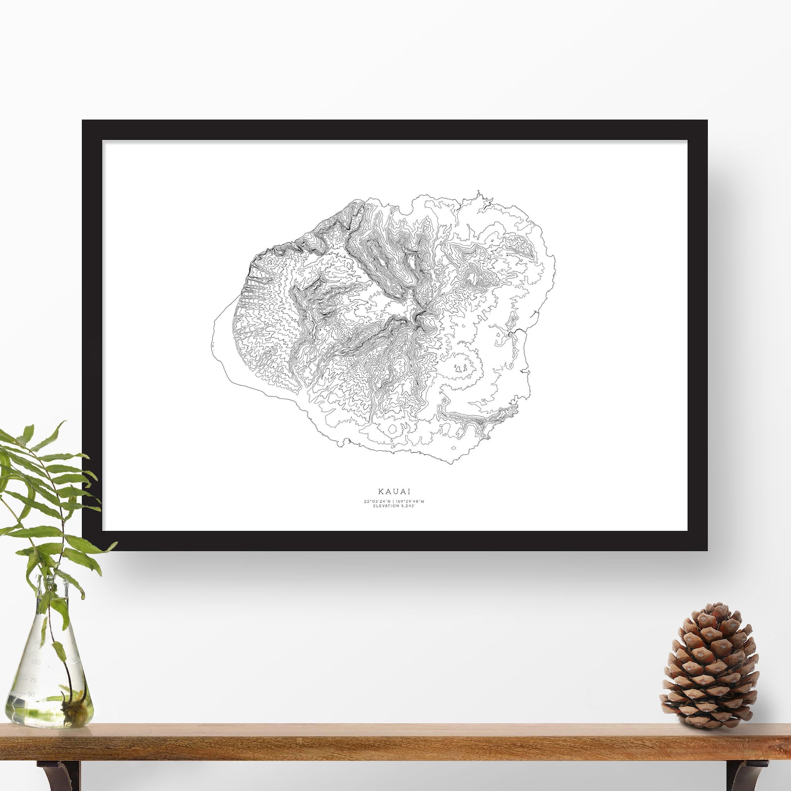 Kauai Hawaii Topographic Print Contour Map Map Art Home | Etsy