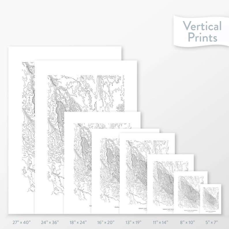 Eagle Cap Wilderness Oregon Topographic Print Contour Map - Etsy