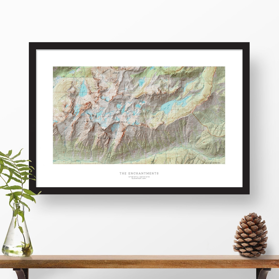 The Enchantments, Washington | USGS Topographic Print Map Art in Color ...