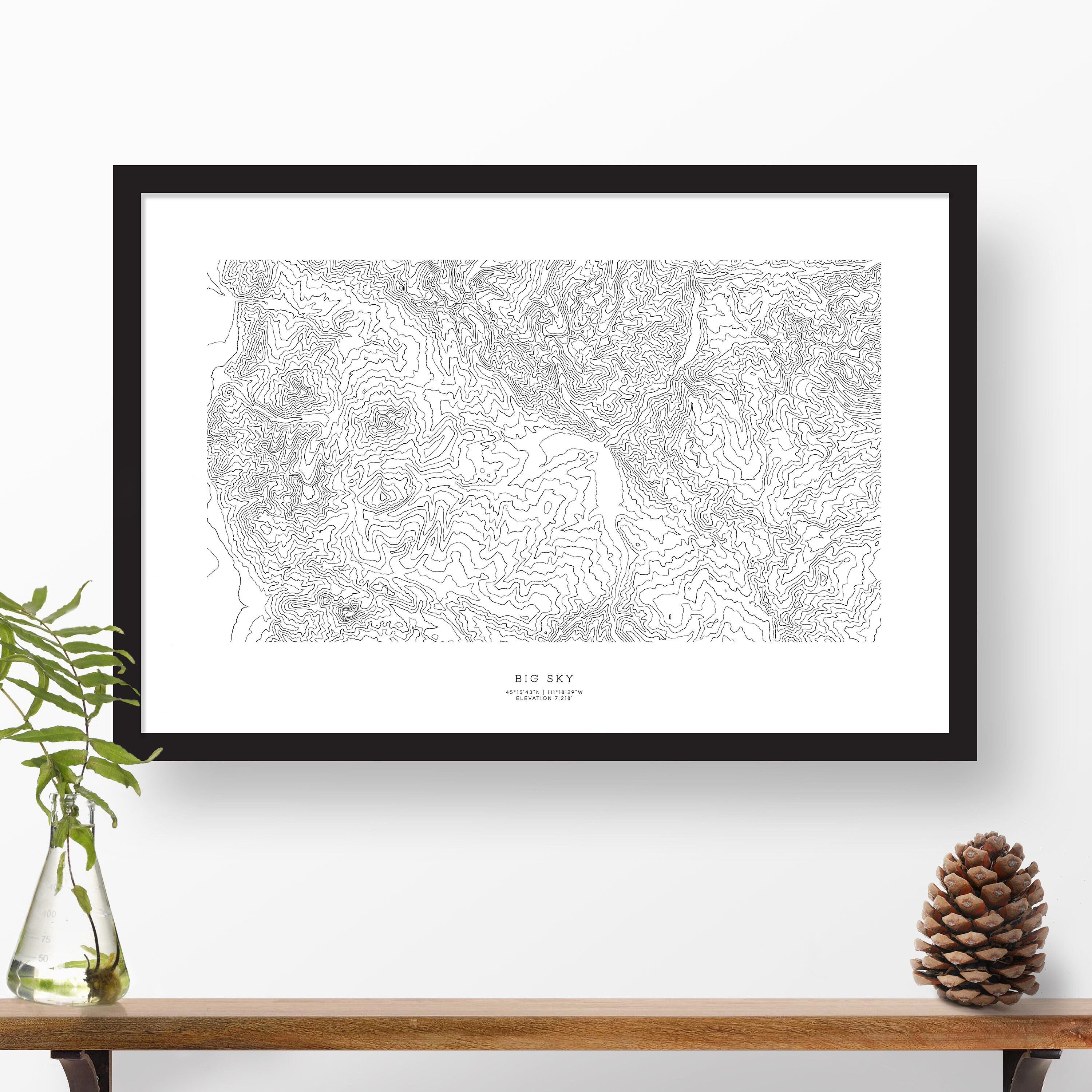 Big Sky Montana Topographic Print Contour Map Map Art - Etsy
