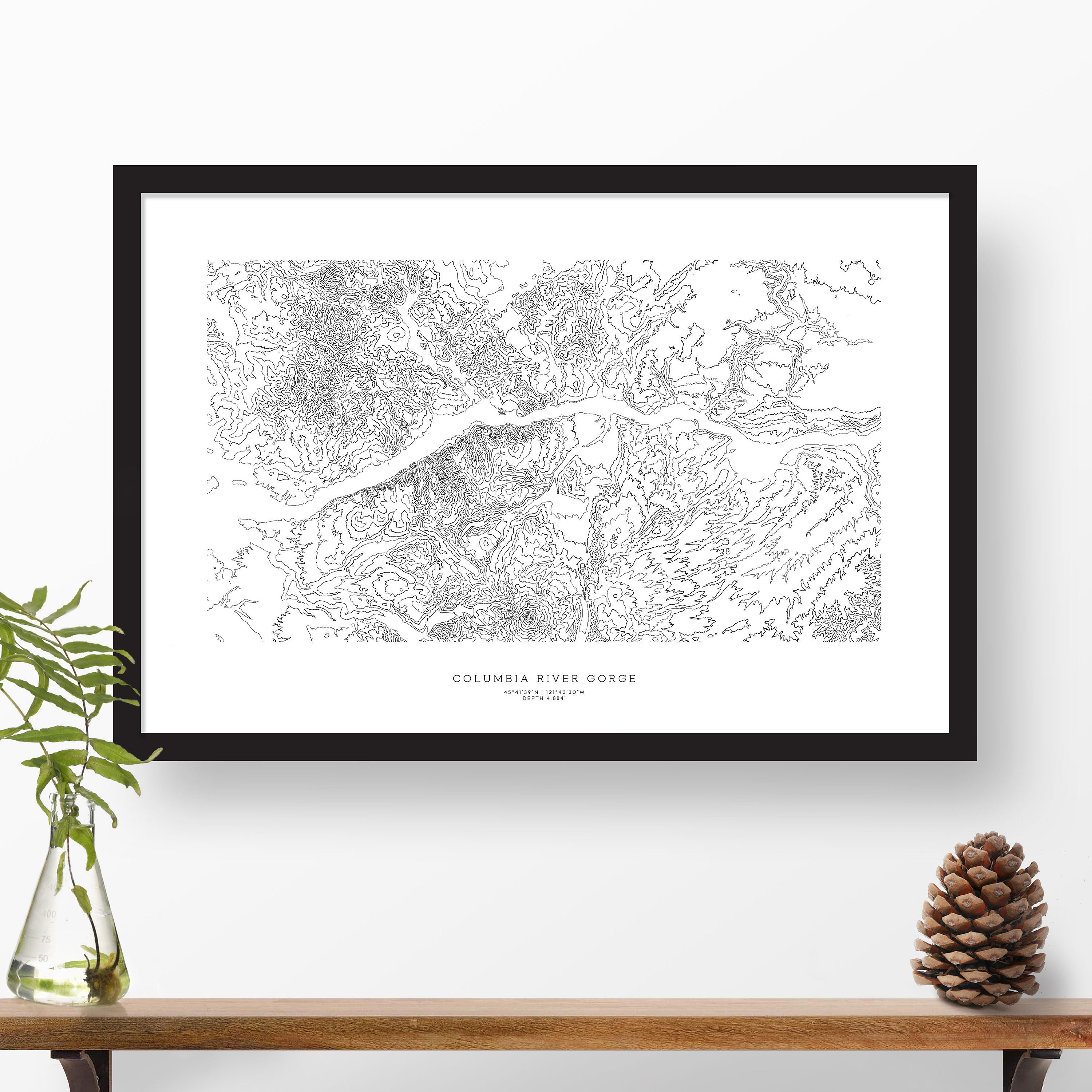 Columbia River Gorge, Washington & Oregon | Topographic Print, Contour ...