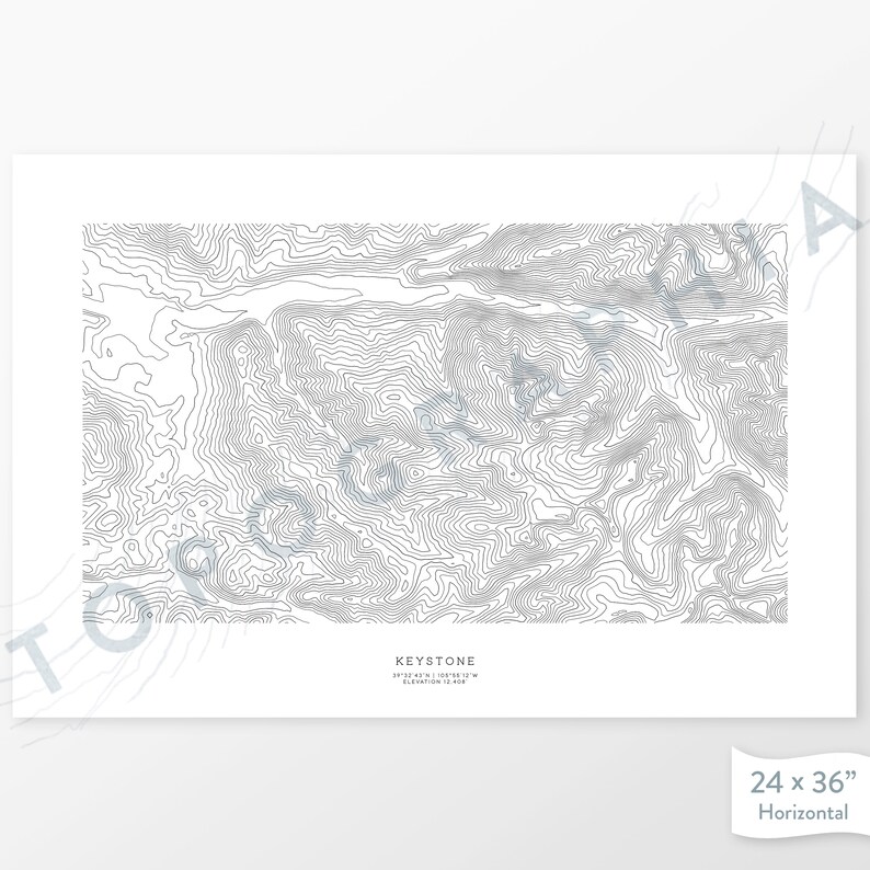 Keystone, Colorado | Topography, Topographic Print, Contour Map, Map ...